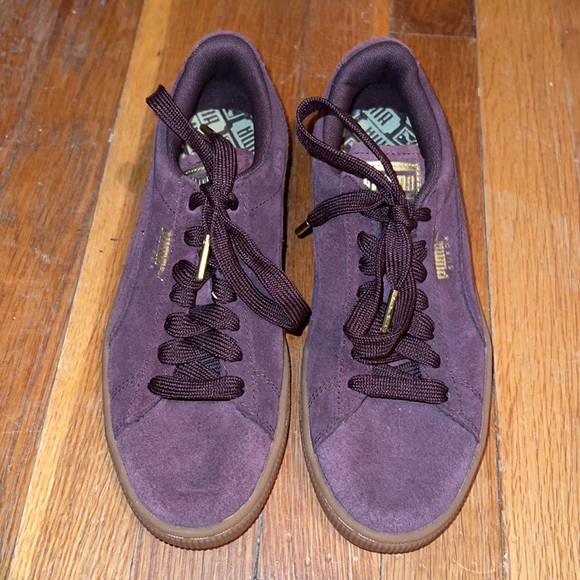 Puma | Shoes | Burgundy Puma Suede Sneakers | Poshmark